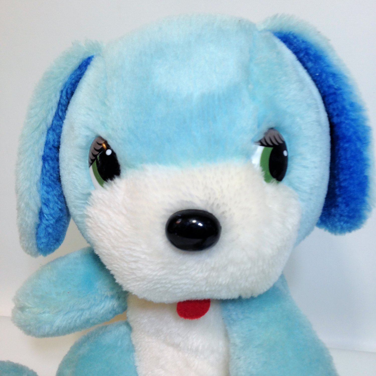 Vintage Circus Circus Blue White Puppy Dog Stuffed Animal Plush 11" Korea