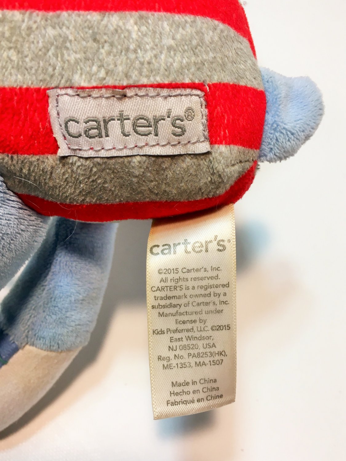 Carter’s Blue Dog Plush Baby Toy Teether Sports Baseball Football ...