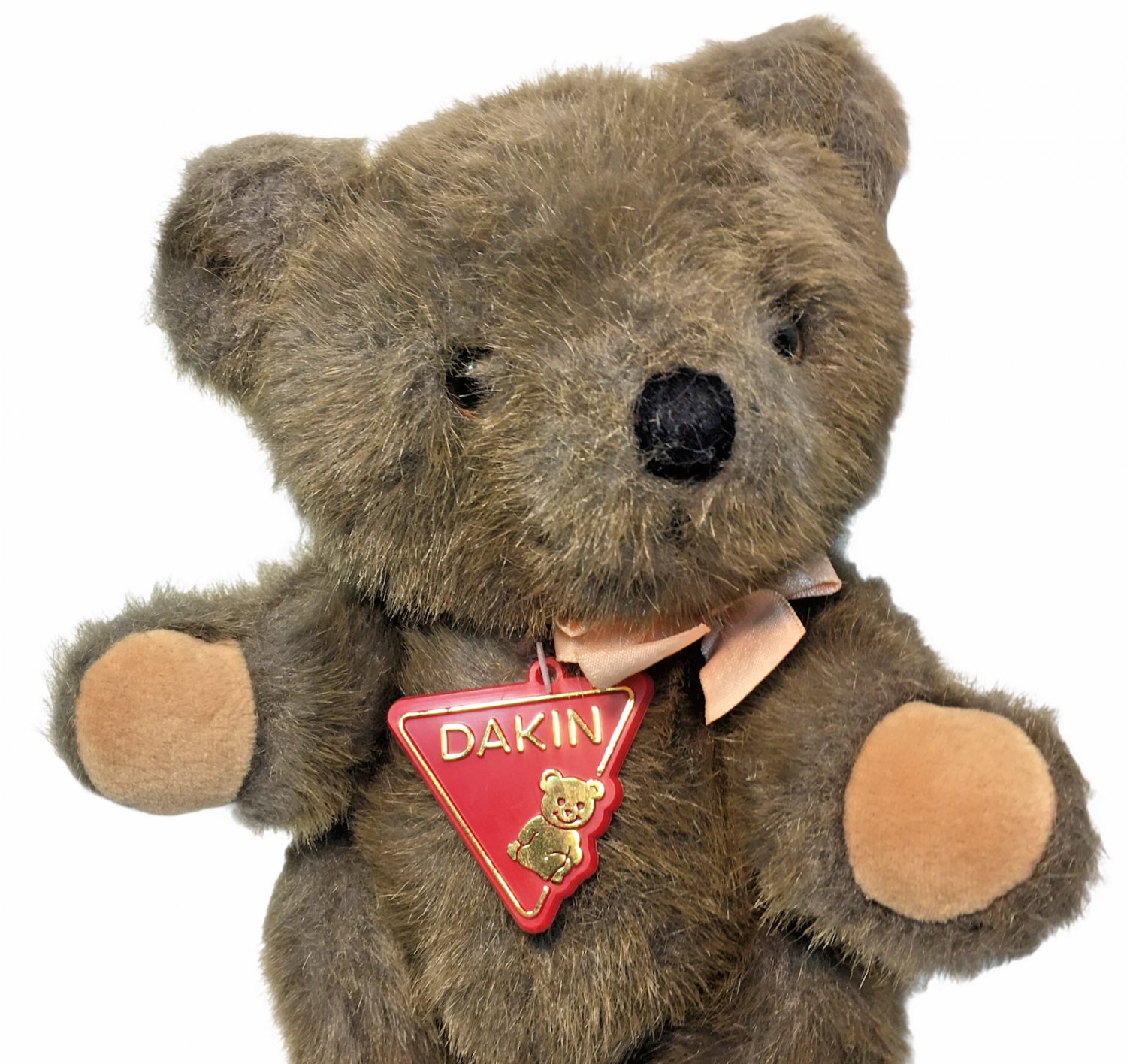 Dakin Teddy Bear Plush Vintage 1988 Brown Jointed Stuffed Toy Medallion ...