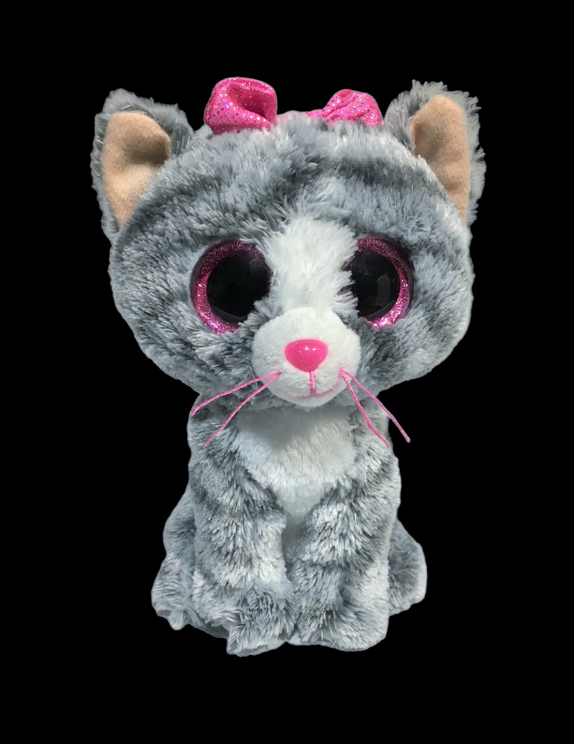 Ty Beanie Boos KIKI Grey Cat Plush Stuffed Animal Toy 6" inch Pink ...