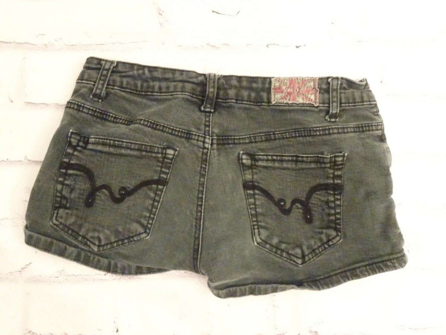 MACHINE DENIM JEAN SHORTS BLACK SZ S W26