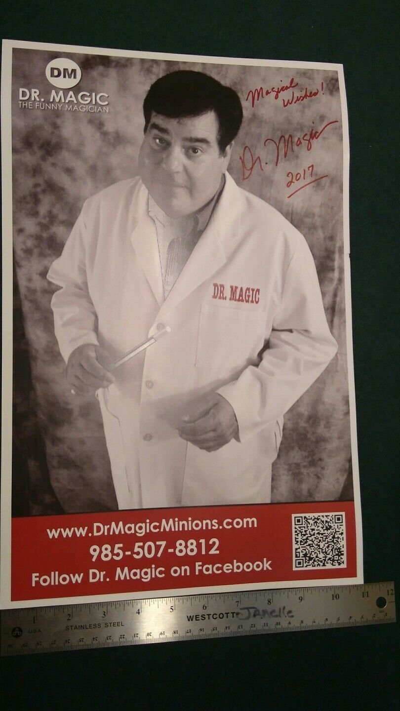 RARE AUTOGRAPHED PICTURE OF DR. MAGIC "The Funny Magician" Size 11 X 17 ...