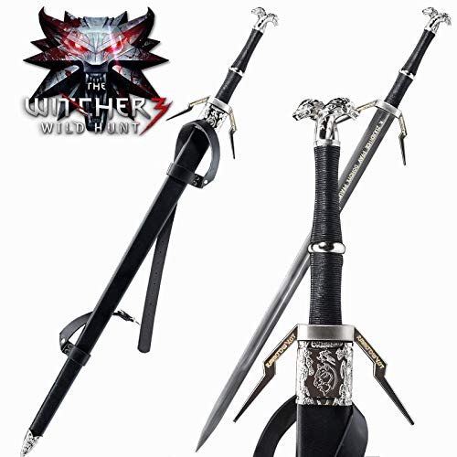 The Witcher 3 wild Hunt Geralt's di rivia silver sword blade engraving ...