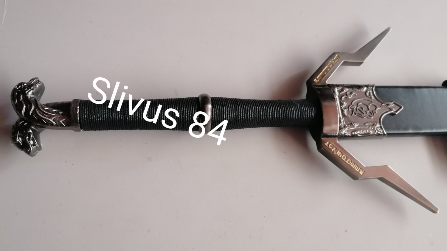 The Witcher 3 wild Hunt Geralt's di rivia silver sword blade engraving ...
