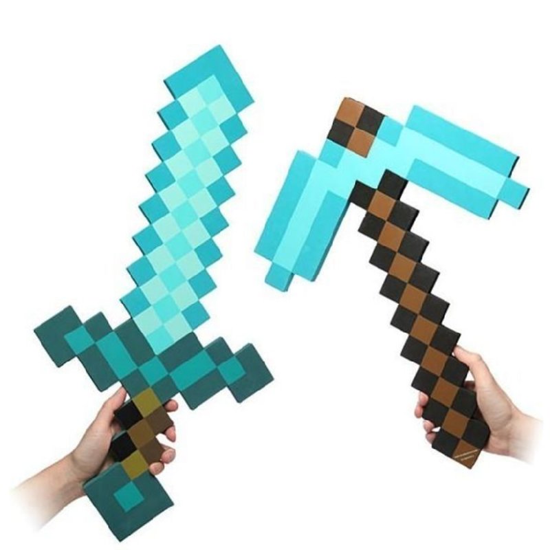 Set Minecraft Blue Diamond Sword and Pickaxe