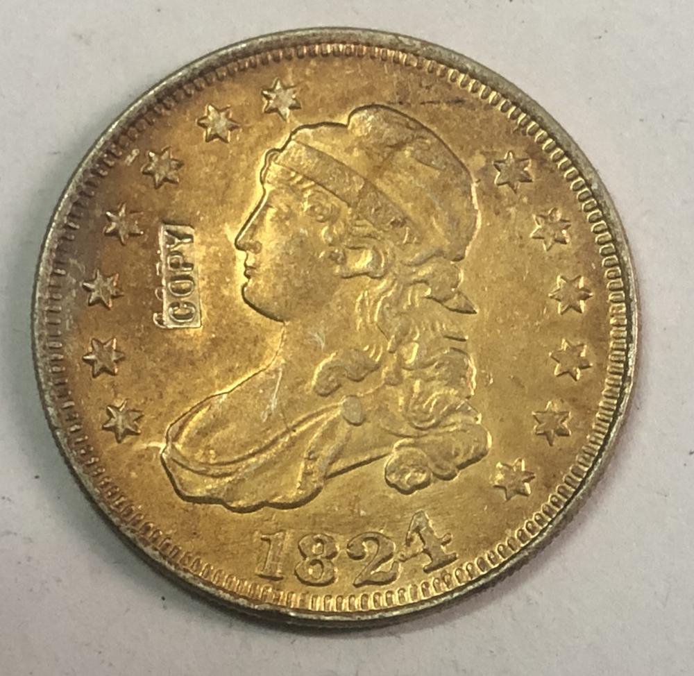 1824 United States 25 Cents "Liberty Capped Bust Quarter Dollar" Copy Coin