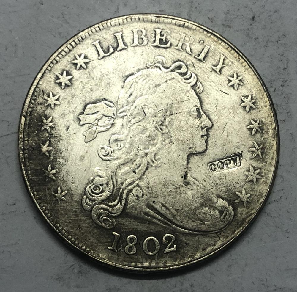 1802 United States Draped Bust One Dollar Silver Plated Coin Exact Copy ...