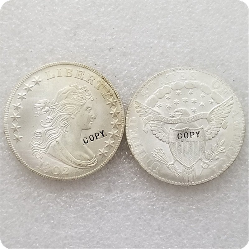 US 1802 UNC Silver Draped Bust Dollar Heraldic Eagle Copy Coin For ...