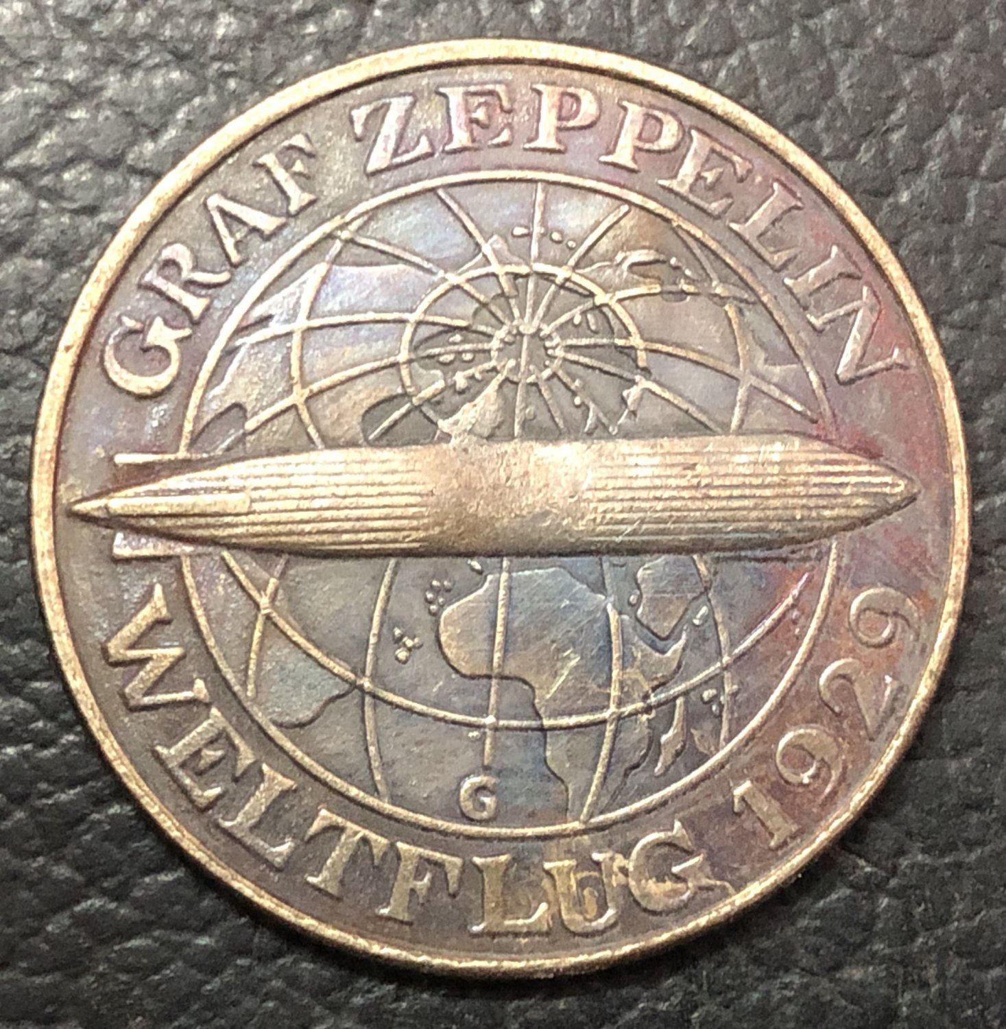 1929 Germany 3 Reichsmark Graf Zeppelin Copy Coin