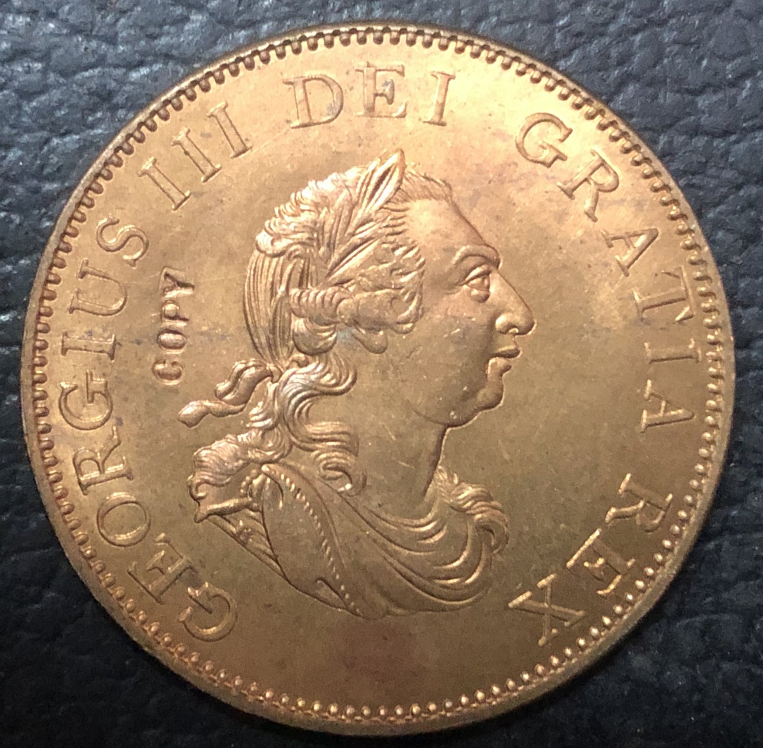 1799 United Kingdom Half Penny - George III Copper Coin 30MM