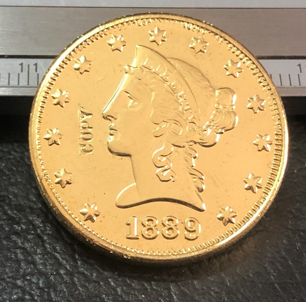 United Stated 1889-CC Liberty Head Ten Dollars Gold Copy Coin