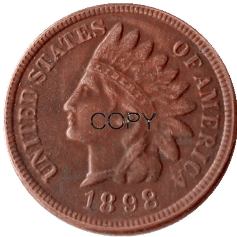 US 1898 Indian Head One Cent Copper Copy Coins