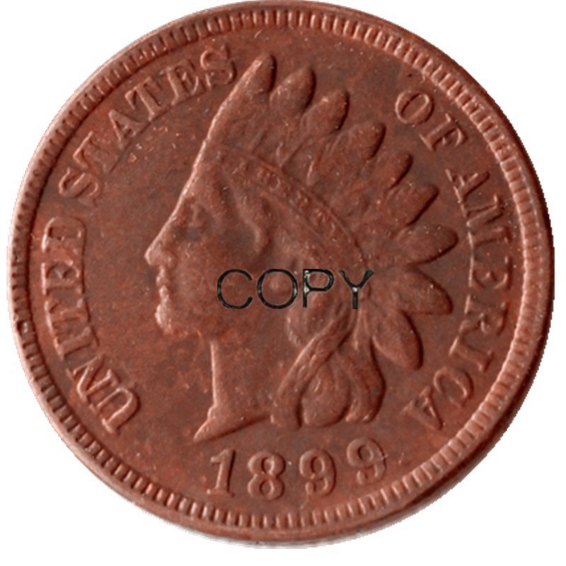US 1899 Indian Head One Cent Copper Copy Coins