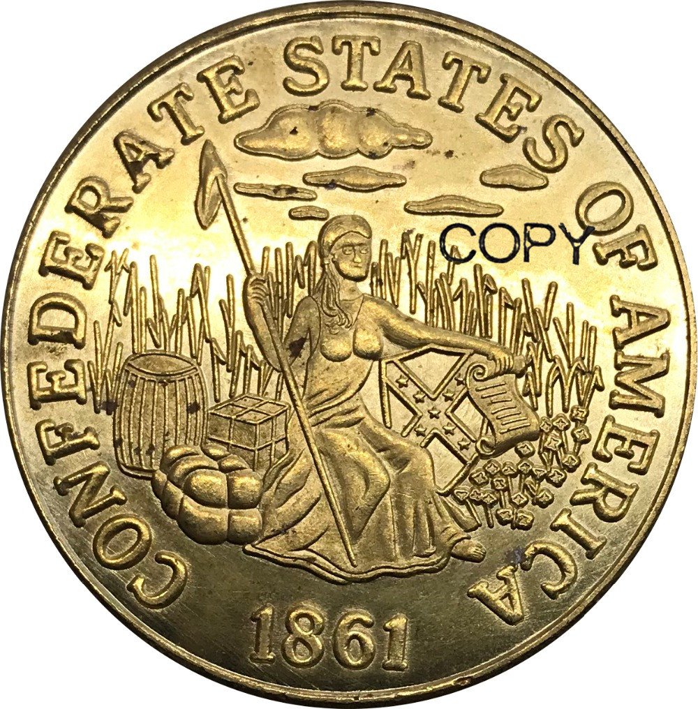 US 1861 Confederate States of America CSA $20 Twenty Dollars Brass Copy ...