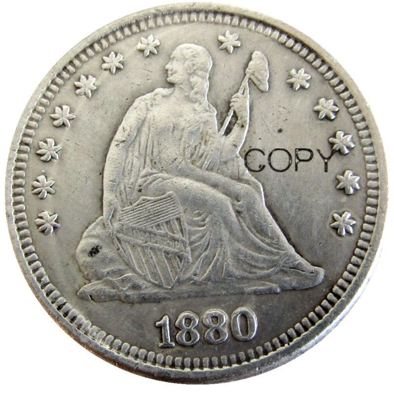 USA 1880 Seated Liberty Quarter Dollars 25 Cent Copy Coin