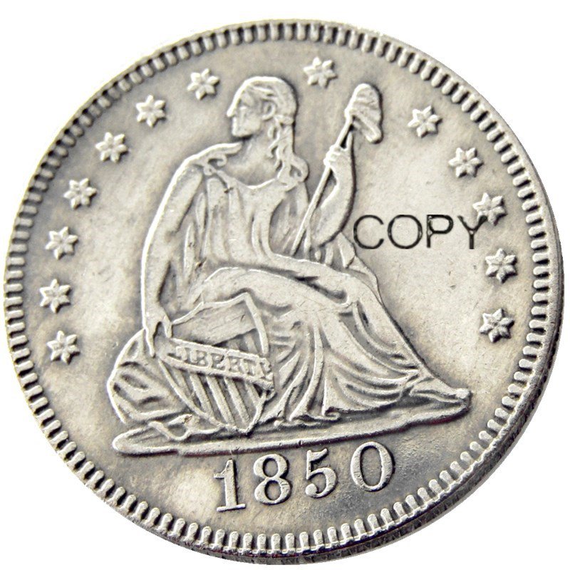 USA 1850 Seated Liberty Quarter Dollars 25 Cent Copy Coin