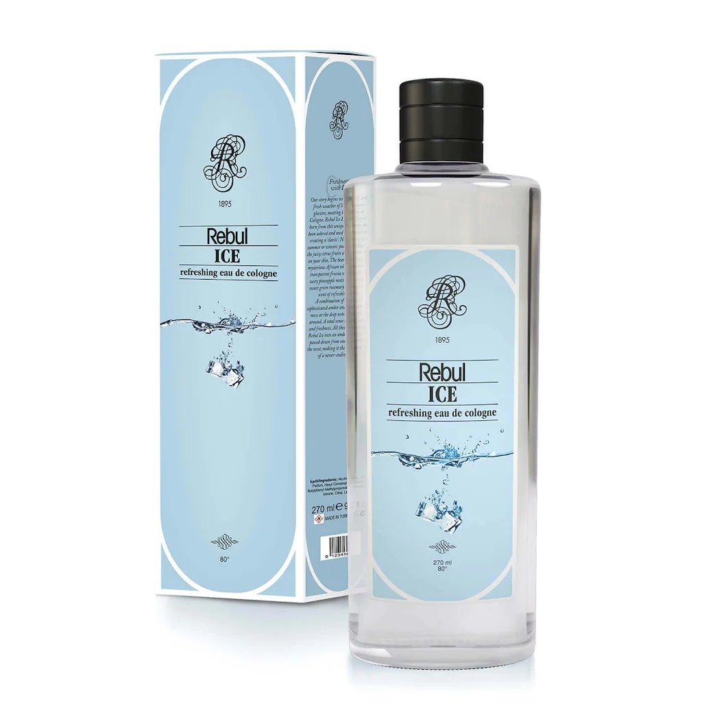 Rebul Turkish Premium Eau De Cologne Ice for Men 270ml / 9 oz in a ...
