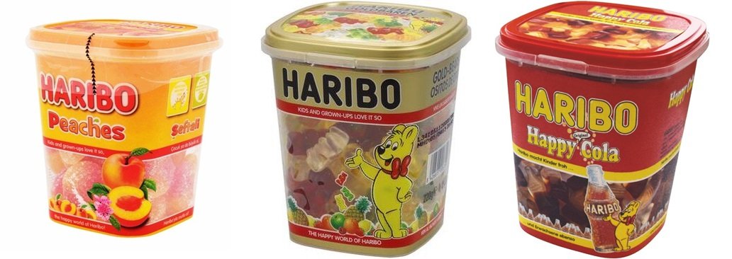 Haribo Gold Bears + Peaches + Happy Cola 3 jars 3 x 175 g HALAL