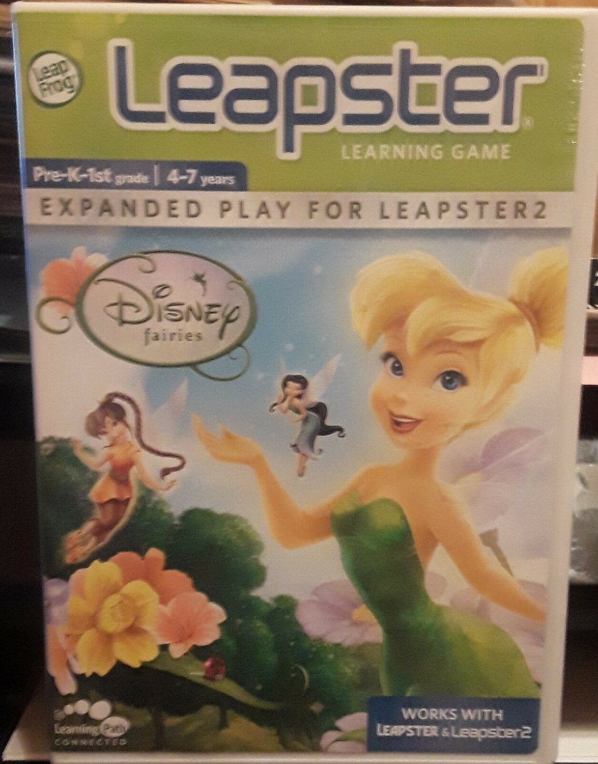 LEAPSTER-DISNEY "TINKERBELL" LEARNING GAME-IN ORIGINAL CASE-AGES-4/7 ...