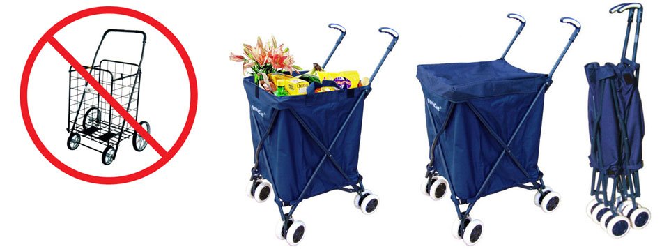 The Original VERSACART Transit folding shopping and utility cart, Navy