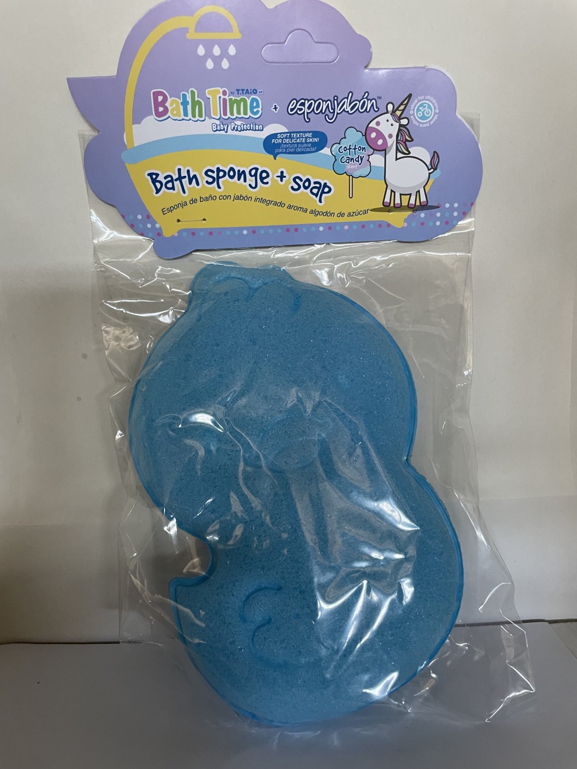 T.Taio Esponjabon Baby Bath Time Sponge + Soap - Cotton Candy