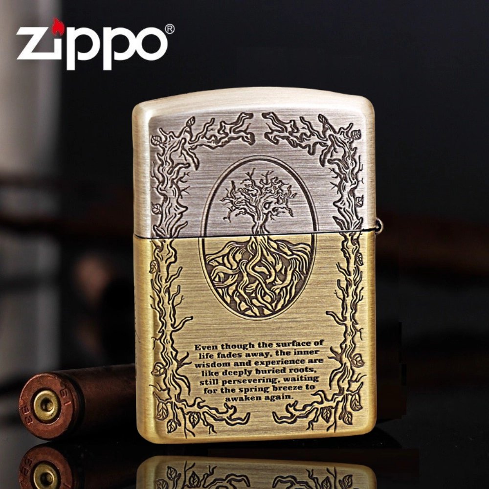 Armor Tree Of Life Bark Box Creativity Zippo Lighter