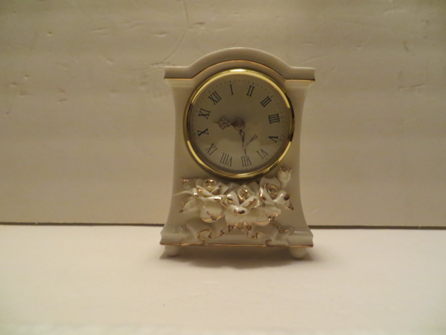 Avon Porcelain Mantle Clock - Romantic Flowers