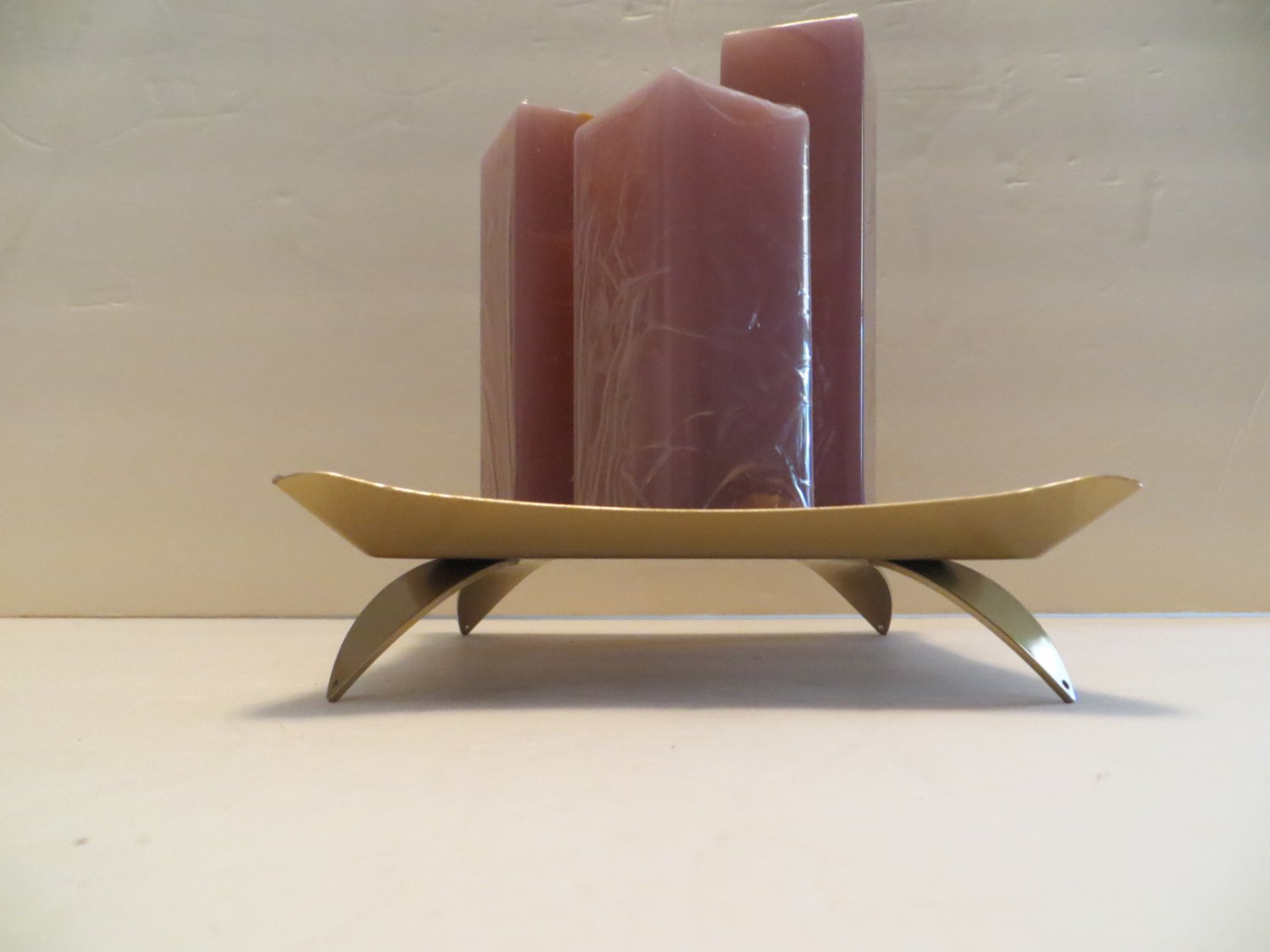 Avon Set of 3 Rectangular Candles and Candle Holder Tray