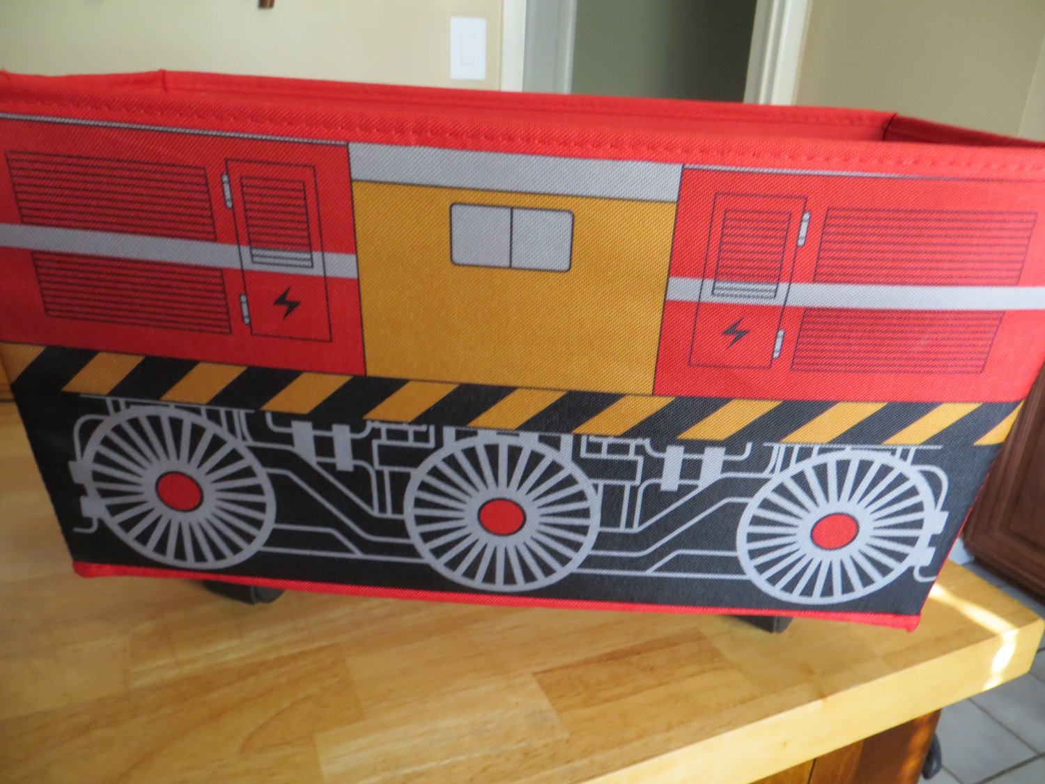 Set of 2 Canvas Rolling Train Car Storage Bins