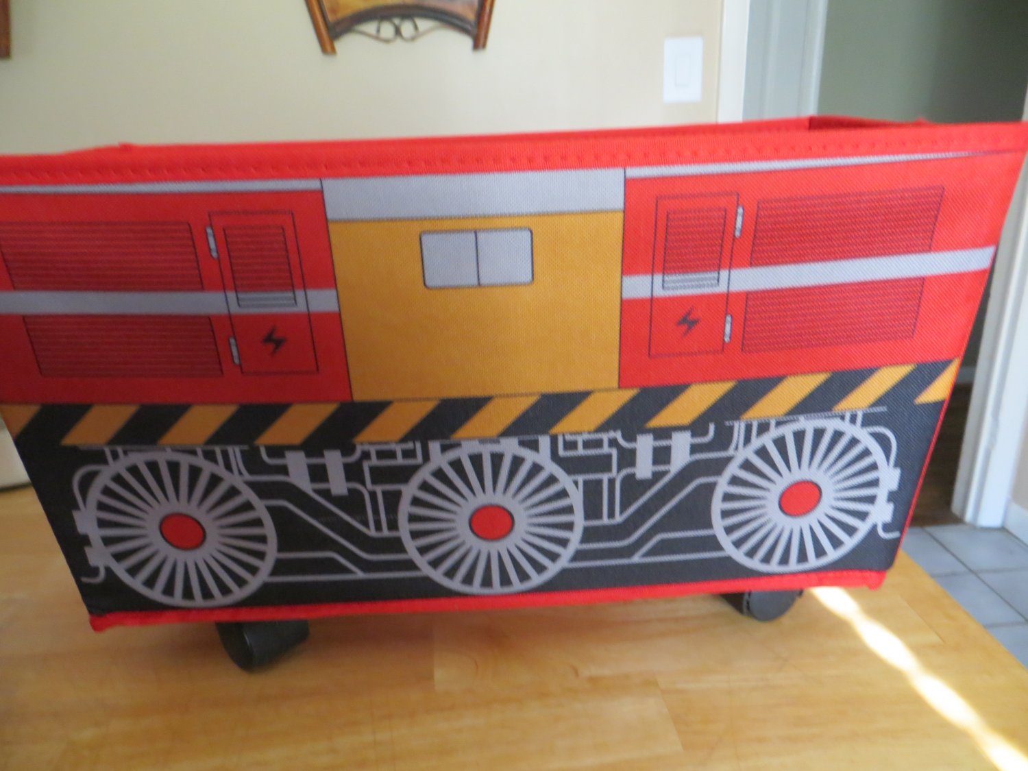 Set of 2 Canvas Rolling Train Car Storage Bins
