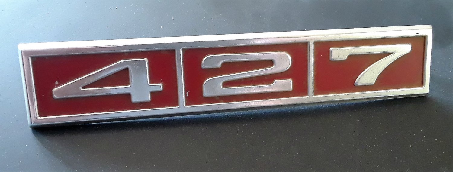 GENUINE FORD OEM GALAXIE 427 ENGINE FENDER NAMEPLATE BADGE C8AB-16237-E ...