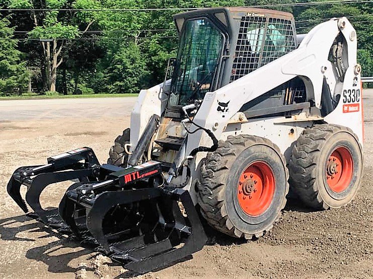 BOBCAT S330 WHEELED SKID STEER / NEW MTL X-SERIES 80" ROCK GRAPPLE 1700 ...