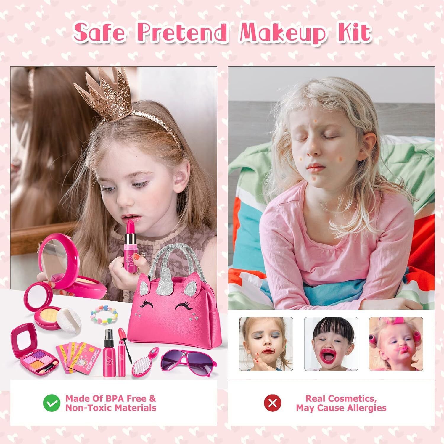 Toddler Purses for Little Girls Age 3 4 5 6 Year Old, Kids Play Purse ...