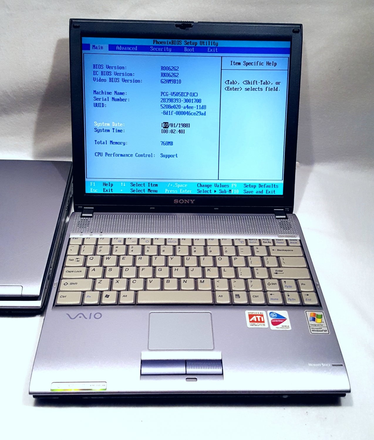 Sony VAIO PCG-V505ECP Laptop Lot of 2 (two) Power ON - Vintage