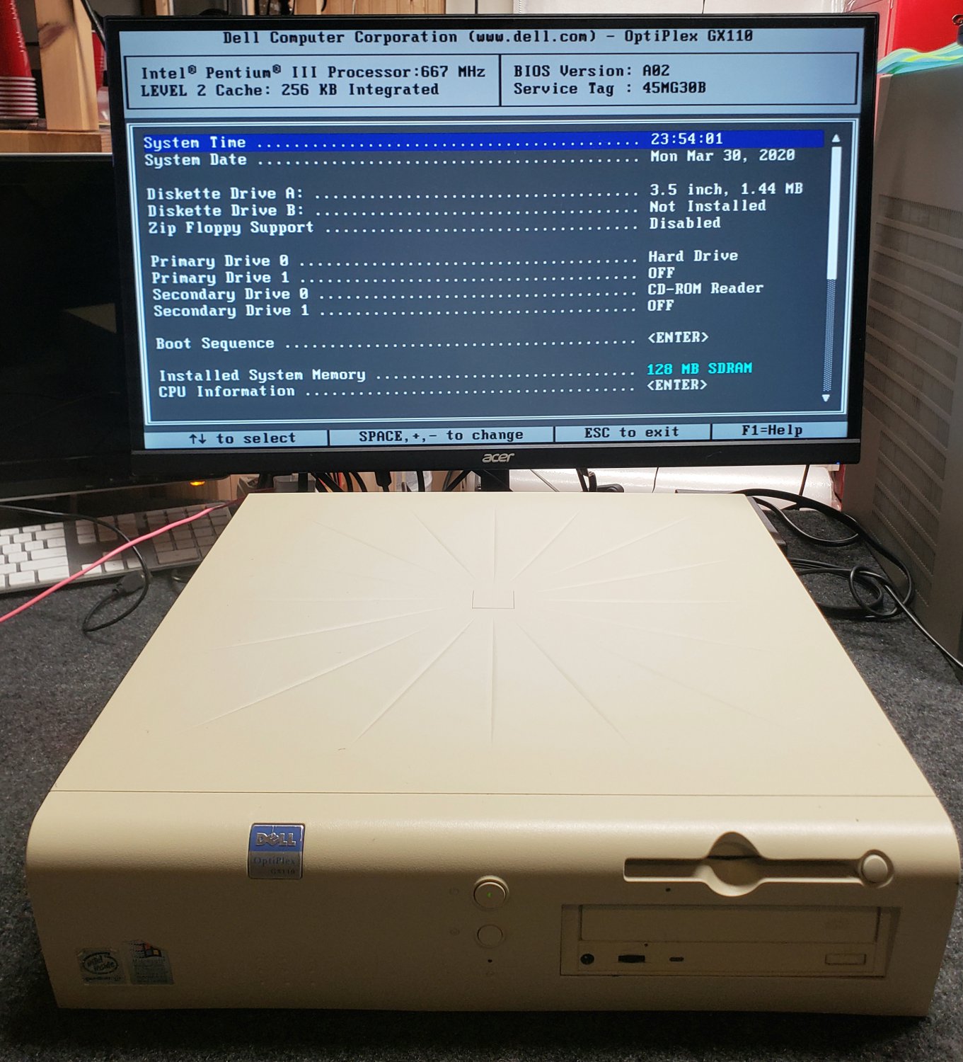 Dell Optiplex GX110 Desktop PC Pentium III 667MHz Winows 2000 128MB ...