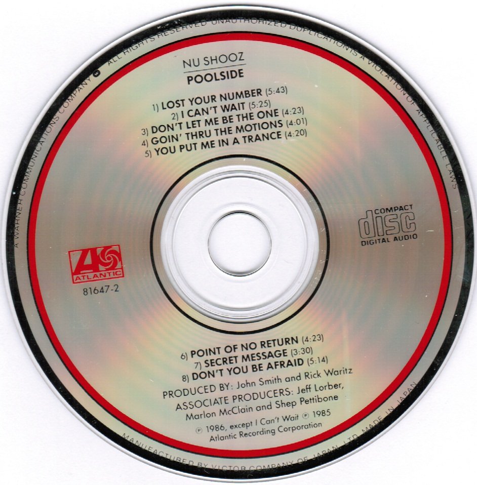 Poolside by Nu Shooz CD 1986 Atlantic Records