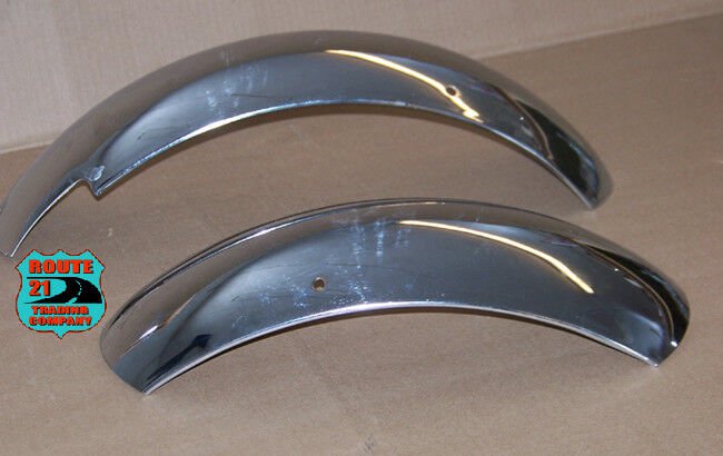 Vintage mini bike chrome fender set front & rear w/ LH chain notch