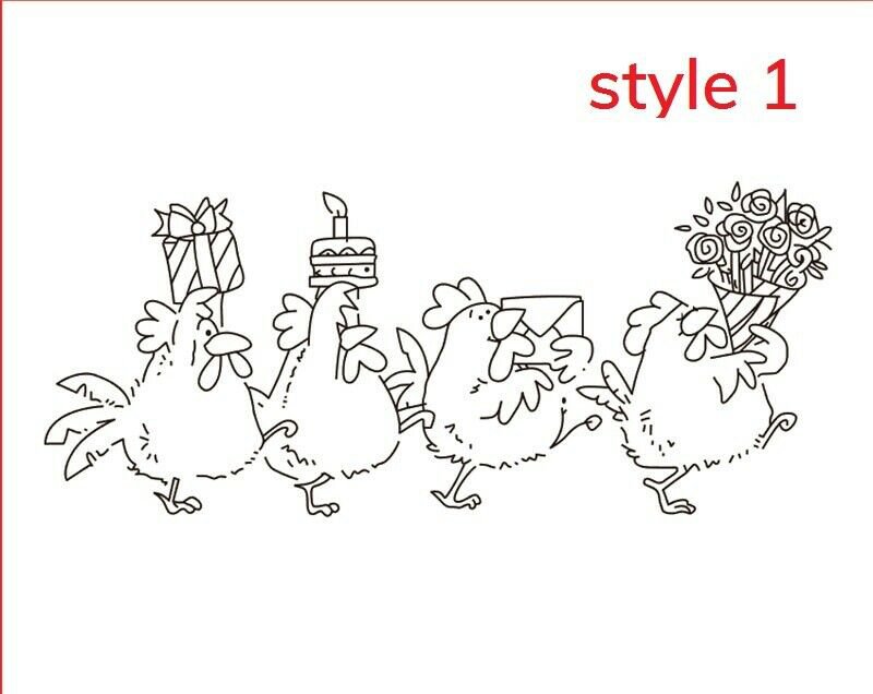 Funny Chickens Teamwork Metal Cutting Dies DIY Clear Rubber Stamp ...