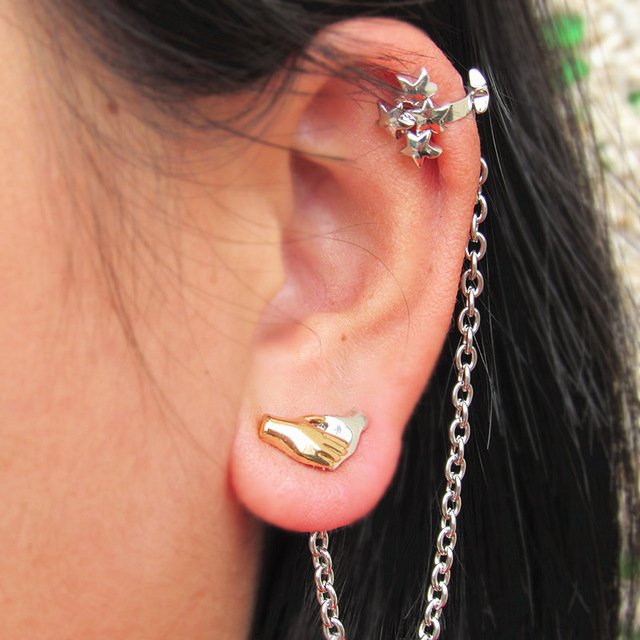 STAR Cluster & HANDS Earring 13th Doctor Who Inspired Ear Cuff Stud Dr ...