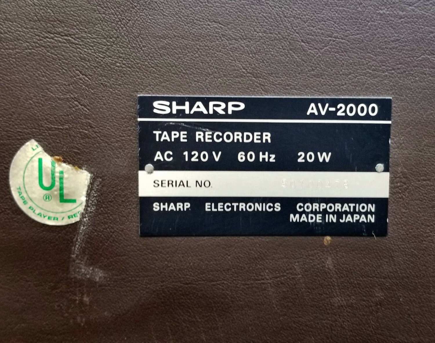 Sharp AV-2000 Tape Recorder - Cassette Deck with Microphone - Portable ...