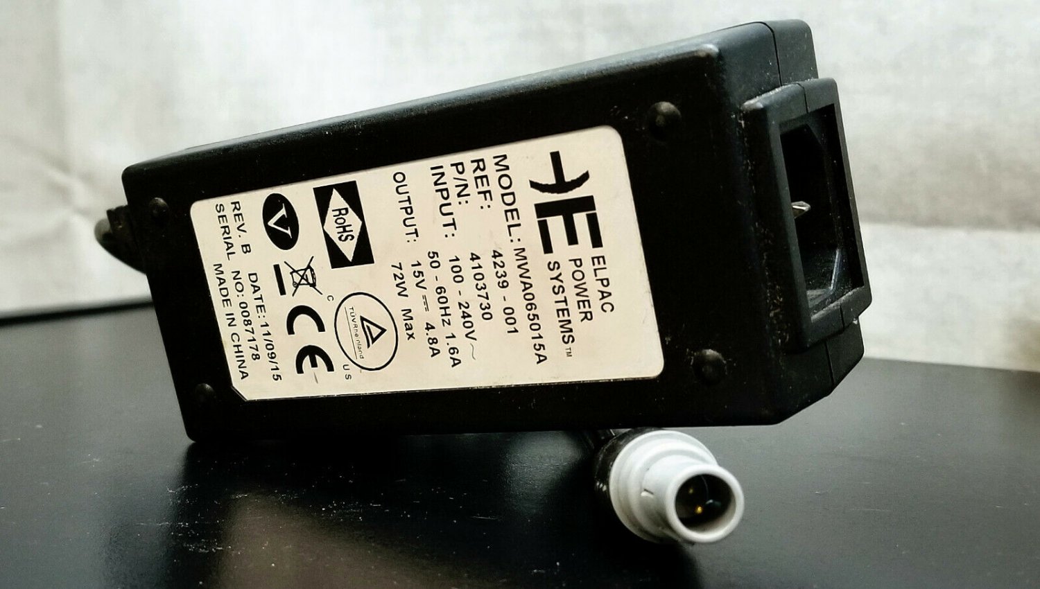 KCI V.A.C. Ulta Elpac MWA065015A for Inventus Medical Power Supply 15V 4.8A