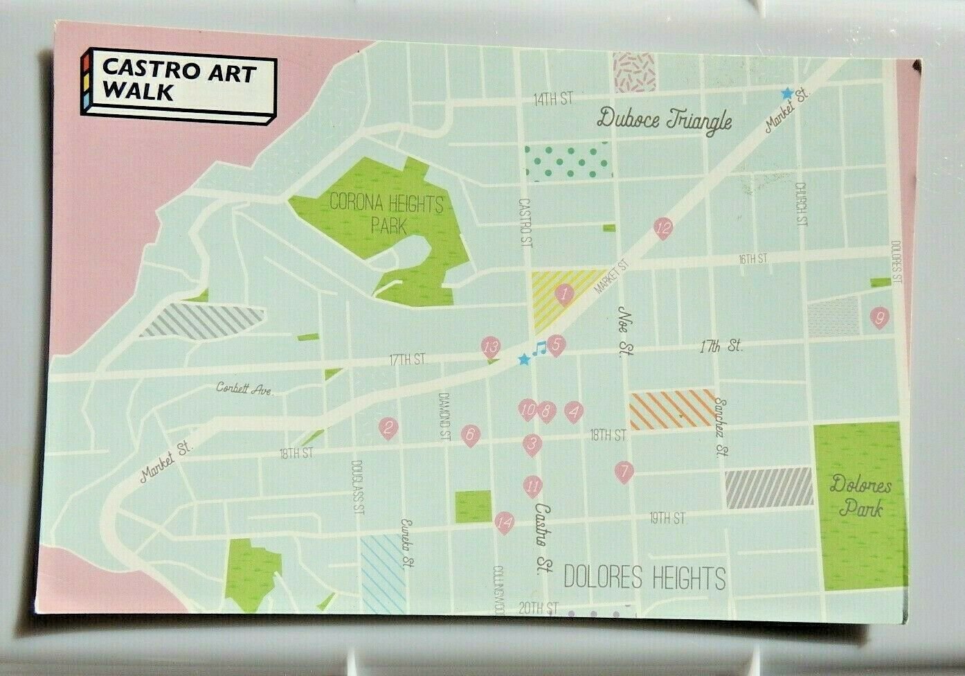 Map of the Castro San Francisco 4x6 Chrome Postcard Not Posted