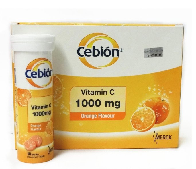 1 Box Cebion Effervescent Vitamin C 1000mg 4 tubes X 10's