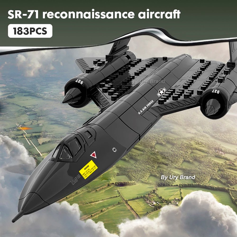 Military US SR-71 Blackbird War Spy Plane Aircraft Building Blocks ...