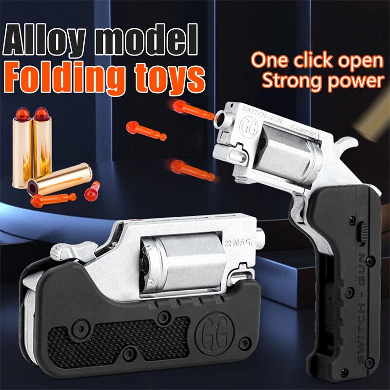 Metal Gun Pistol Phantom Deformation Foldin Revolver Soft Bullet Gun ...