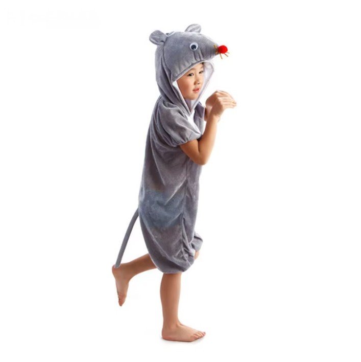 Child Deluxe Mouse Cosplay Cute Grey Costume Kids Animal Funny Suit ...