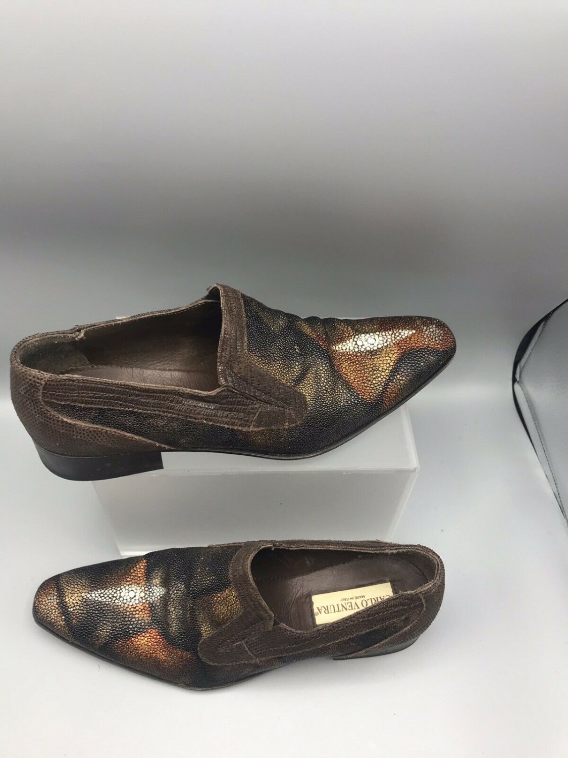 Carlo Ventura Mens Shagreen Shark Ray Shoes Rare!