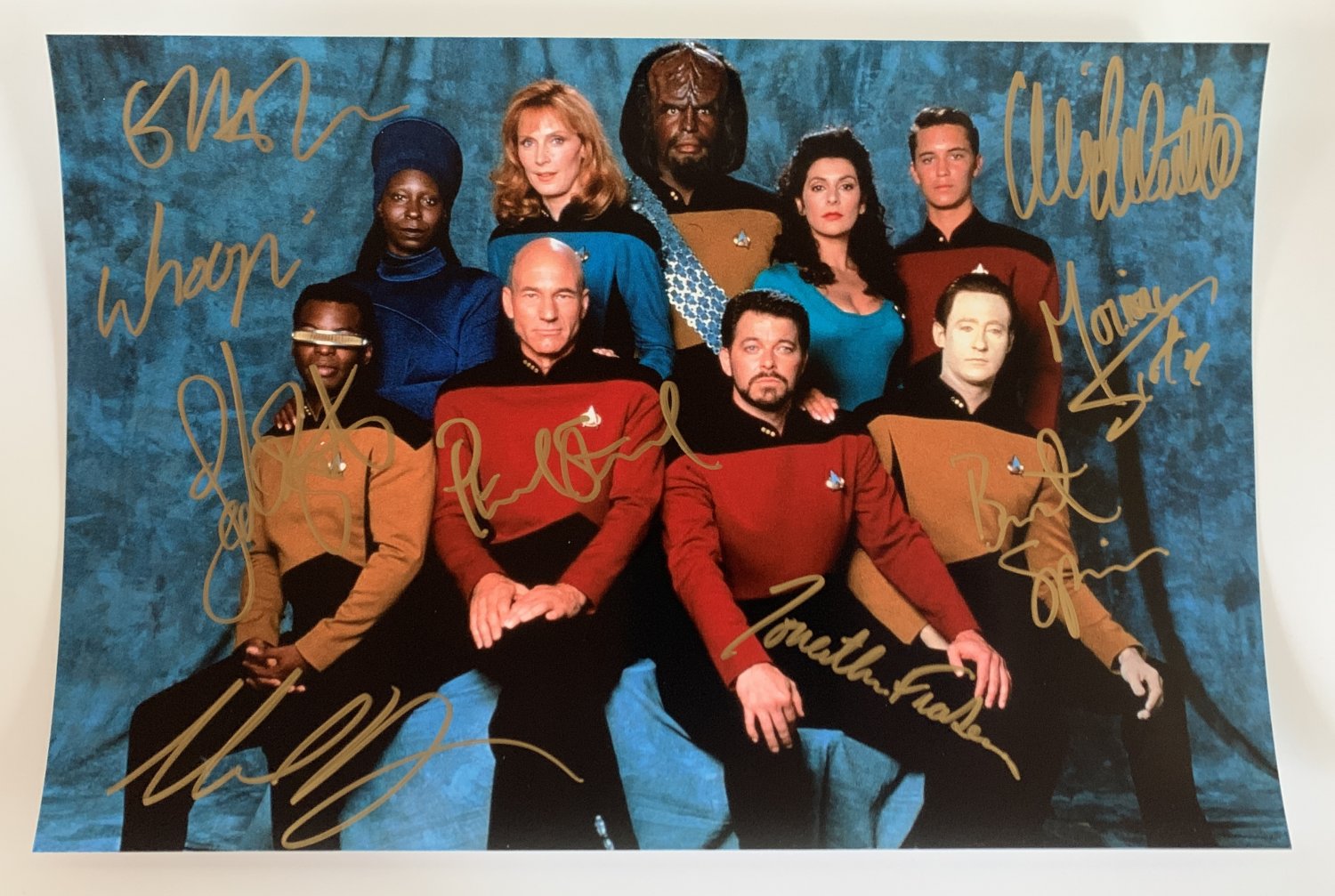 Star Trek The Next Generation cast signed autographed 8x12 photo ...