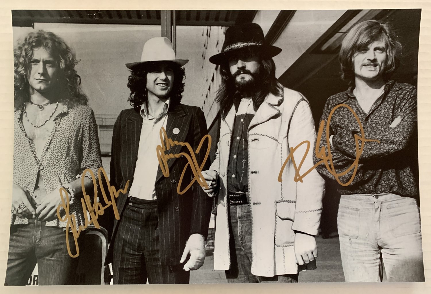 Led Zeppelin band signed autographed 8x12 photograph Jimmy Page Robert ...
