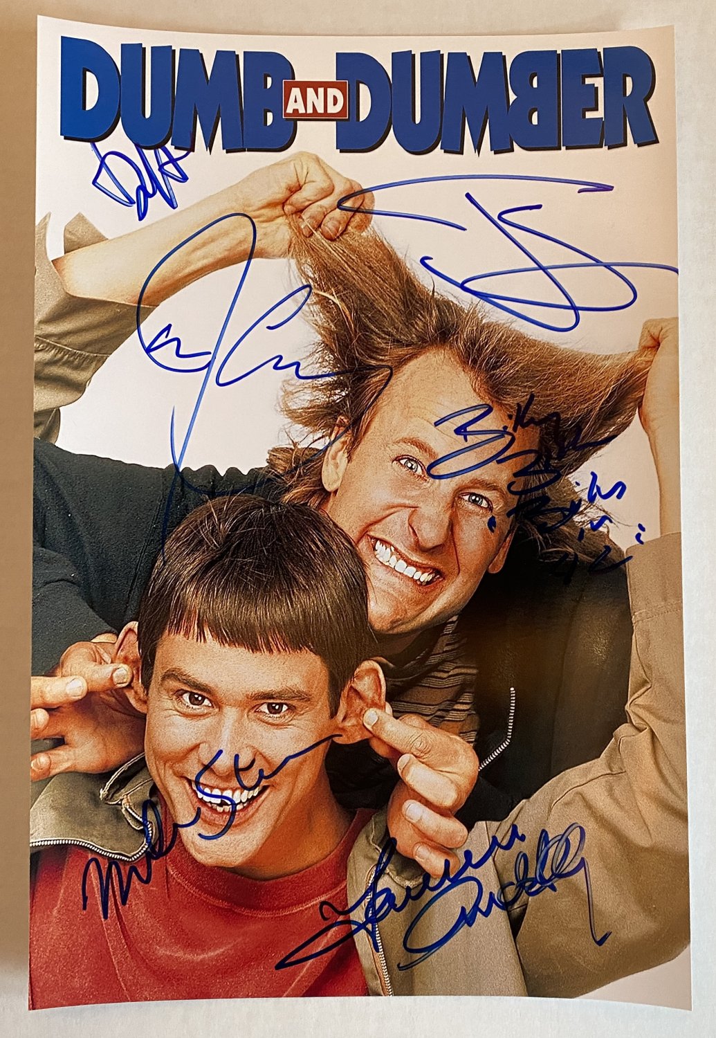 Dumb and Dumber cast signed autographed 8x12 photo Jim Carrey Jeff Daniels